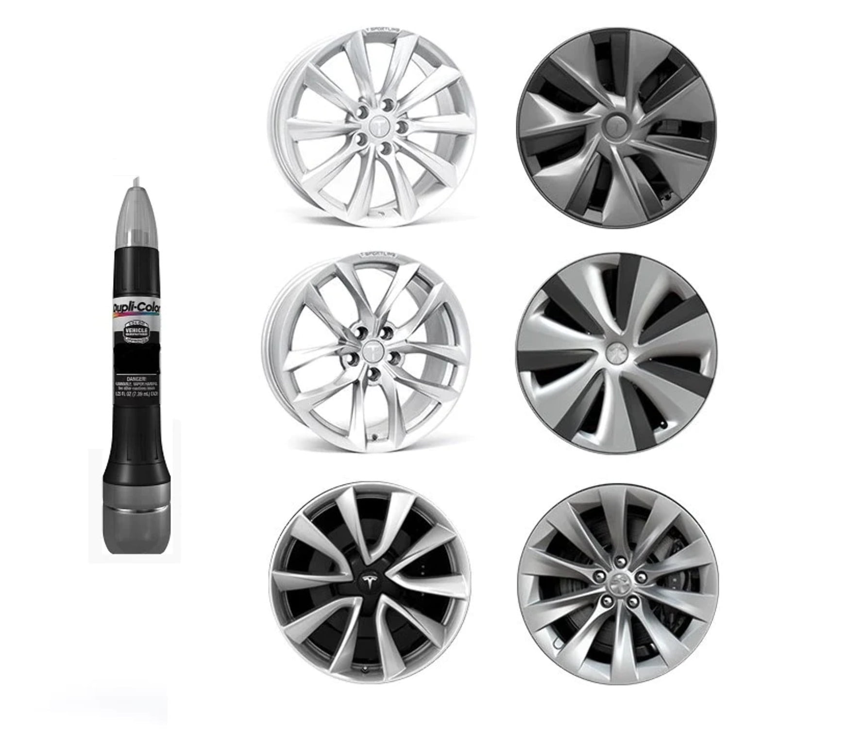 Tesla Model 3, Y, S, X Brilliant Silver Wheel Touch Up Paint - Walmart.com