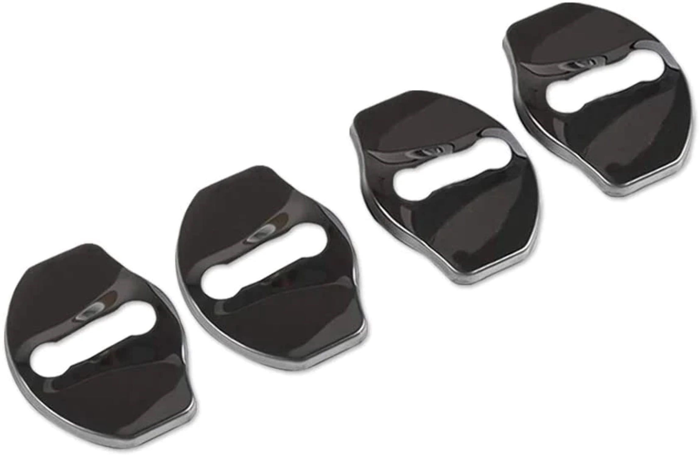 Tesla Model 3, Y, X Door Latch Covers, Piano Black Stainless Steel, 4pc ...