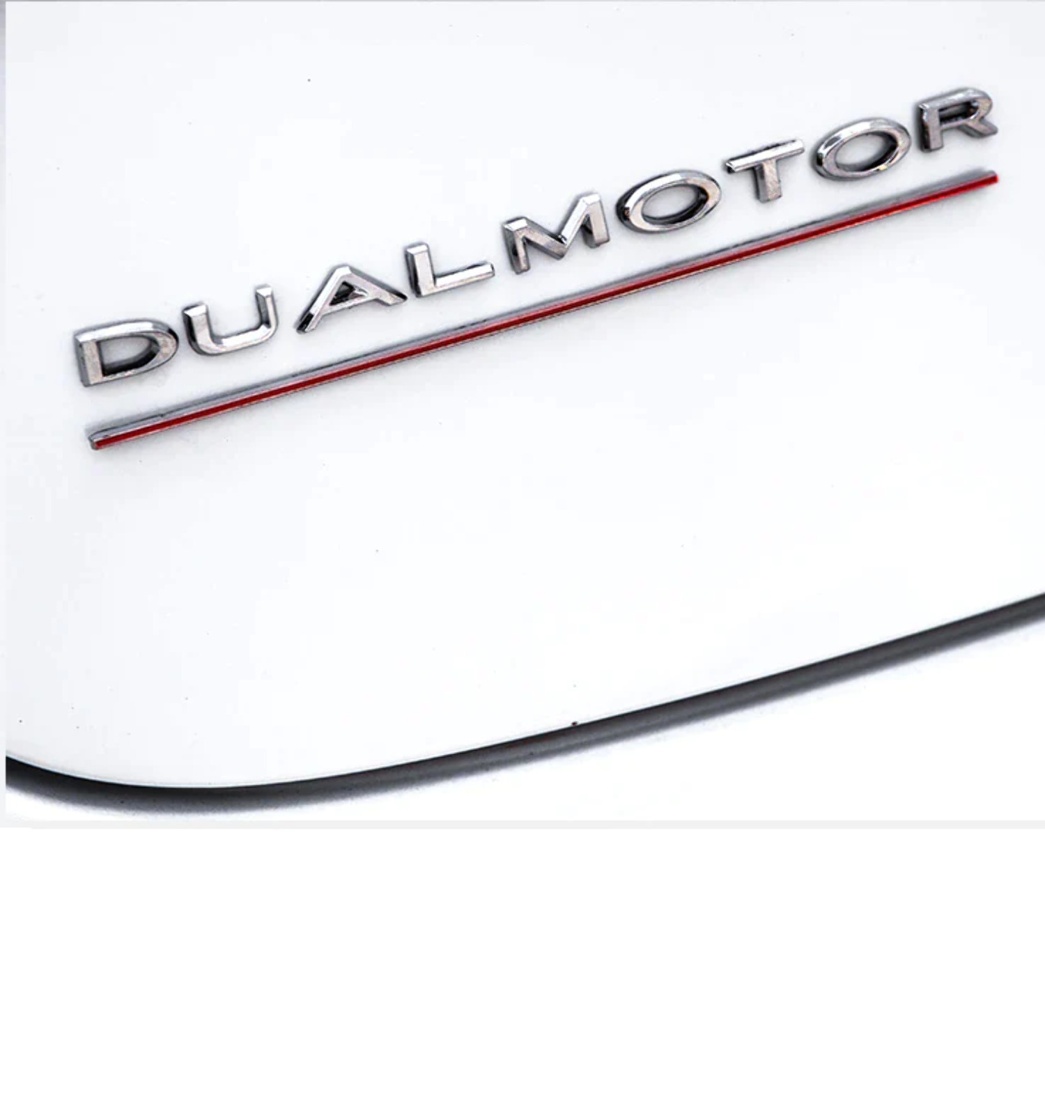 Tesla Model S, 3, X, Y, Chrome Dual Motor Emblem, 3D Epoxy Sticker Rear ...