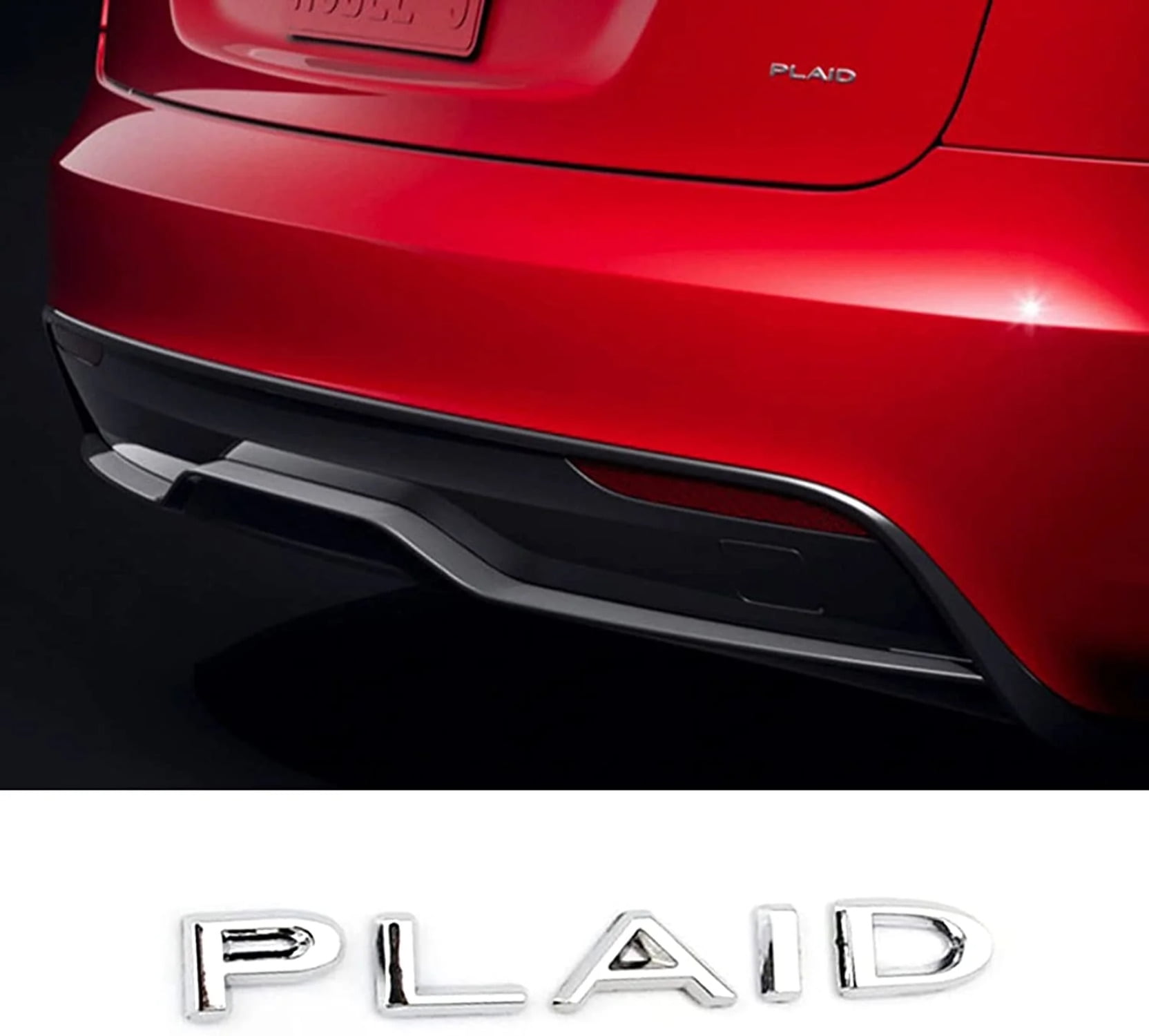 Tesla Model S, 3, X, Y Plaid Badge 3D Logo Rear Letter Set Emblem ...