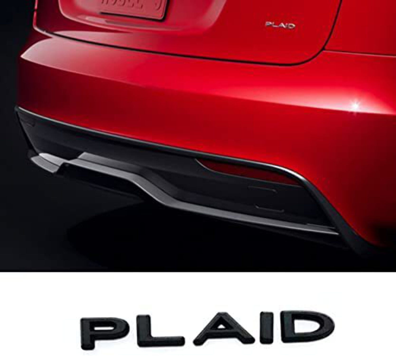 Tesla Model S, 3, X, Y Plaid Badge 3D Logo Rear Letter Set Emblem ...