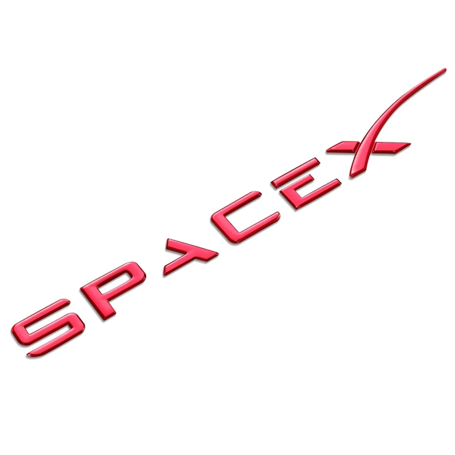 Tesla Model S, 3, X, Y, Red Space X Emblem, 3D Epoxy Sticker Rear Trunk ...