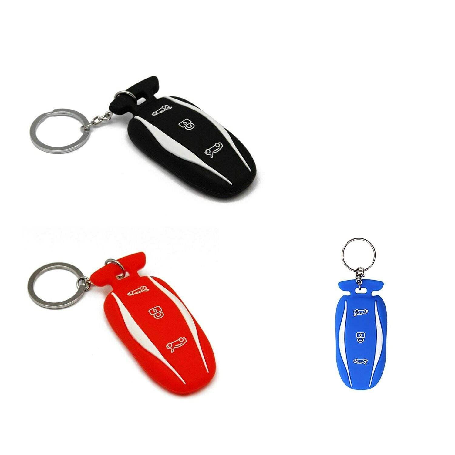 Tesla Model S, 3, Y Silicone Key Ring Fob Case Pocket, Many Colors ...