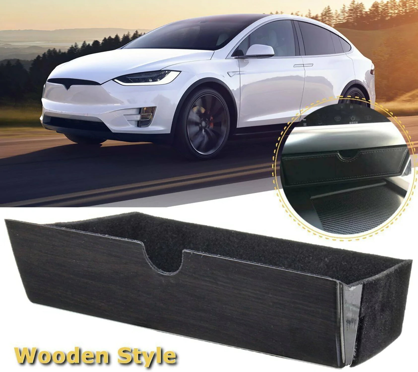 Tesla Model S, X Cubby Center Console Organizer Storage Box Drawer Tray ...