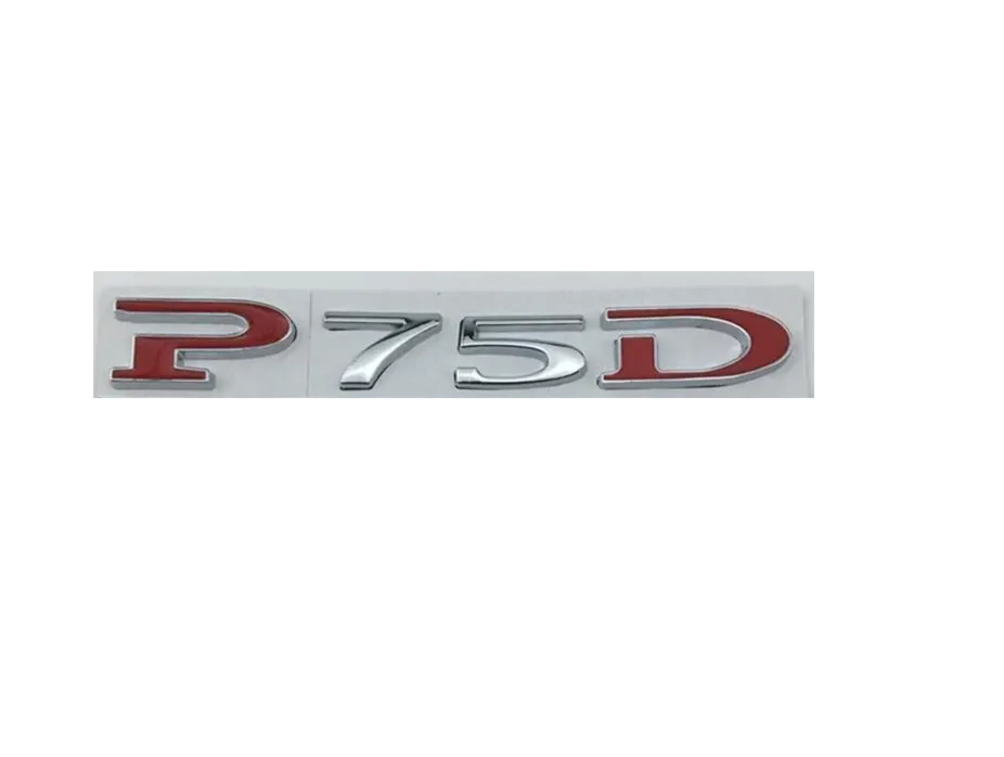 Tesla Model S, X Silver / Red P75D Letter Emblem, 3D Metal - Walmart.com