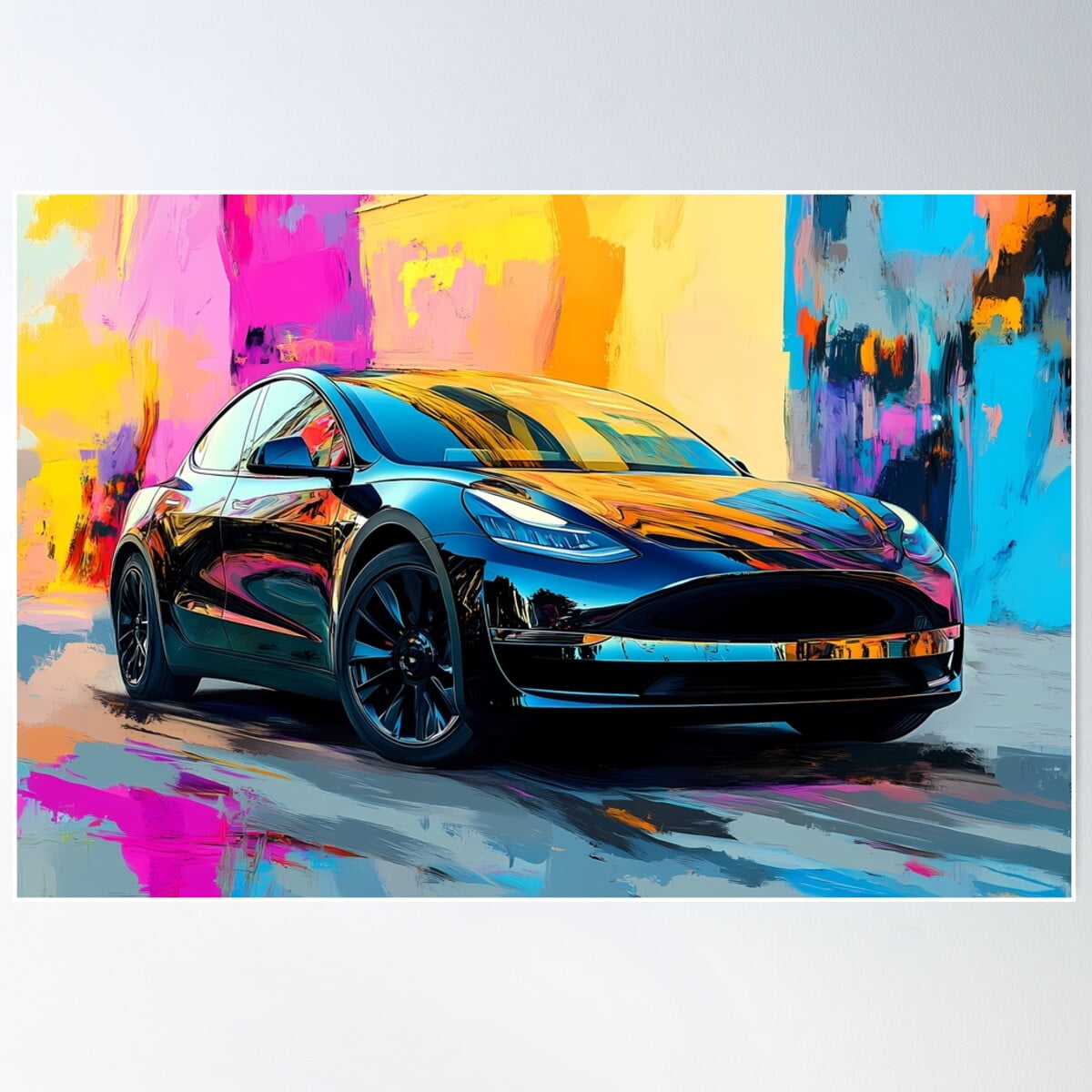 Tesla Model Y Iii - Pop Art Poster Wall Art, Modern Wall Decor For ...