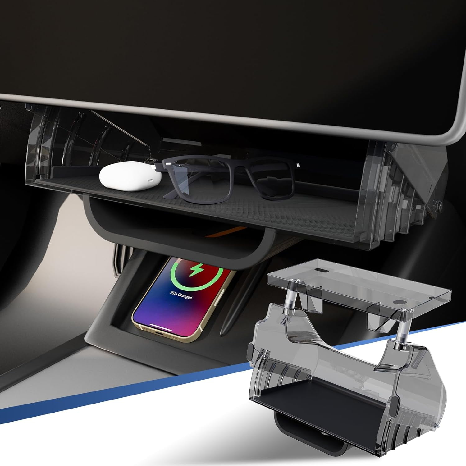 for Tesla Model Y Juniper Under Screen Storage Organizer 2025-2026 ...