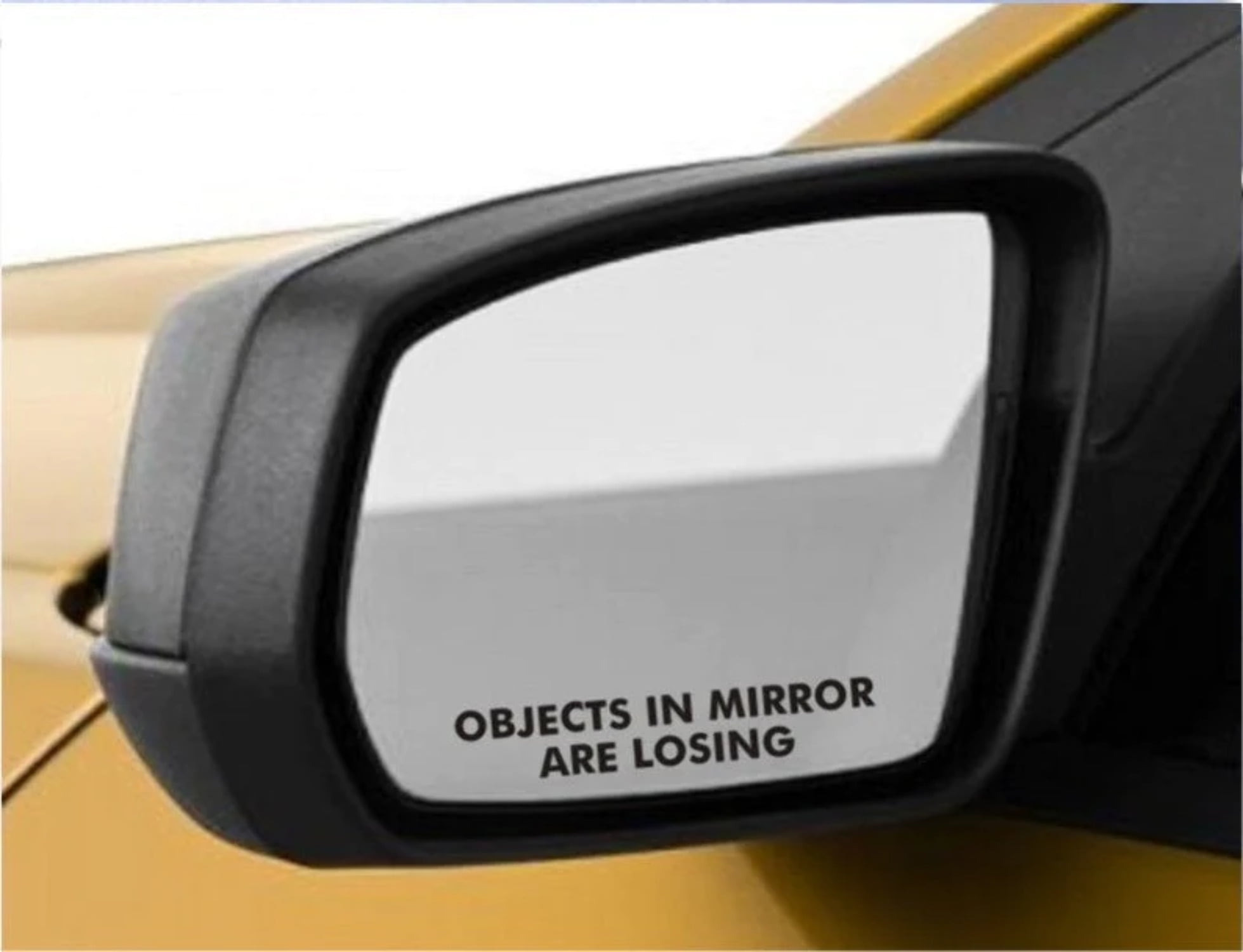 Tesla Outside Rear View Mirror Decal 4" "Objects In Mirror Are Losing ...