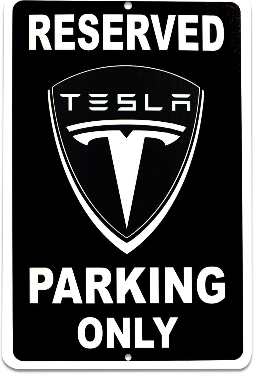 Tesla Parking Only Sign, 8x12 Aluminum Reserved Parking Garage Decor ...