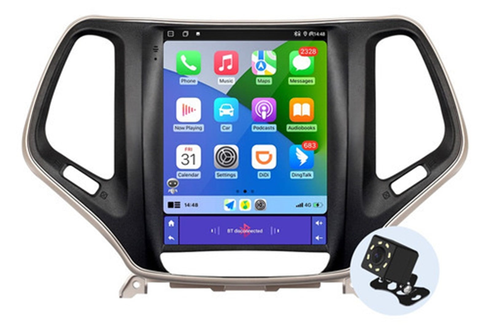 Tesla Stereo 2+32g Compatible with Jeep Cherokee 5 Kl 2014-2018 Gps Bt ...