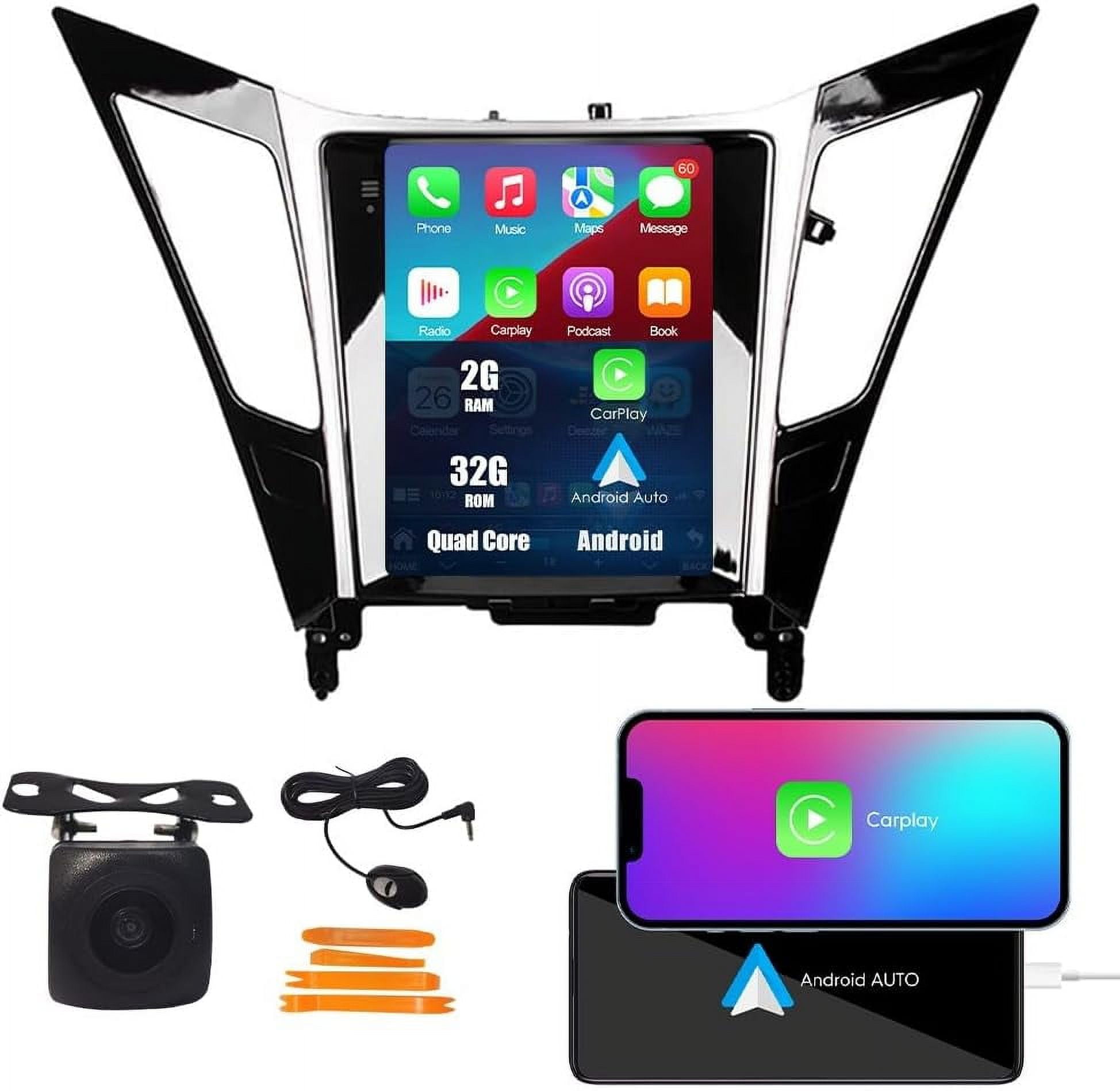 Tesla Style Car CarPlay Android Auto Navigation Stereo GPS Radio Camera ...