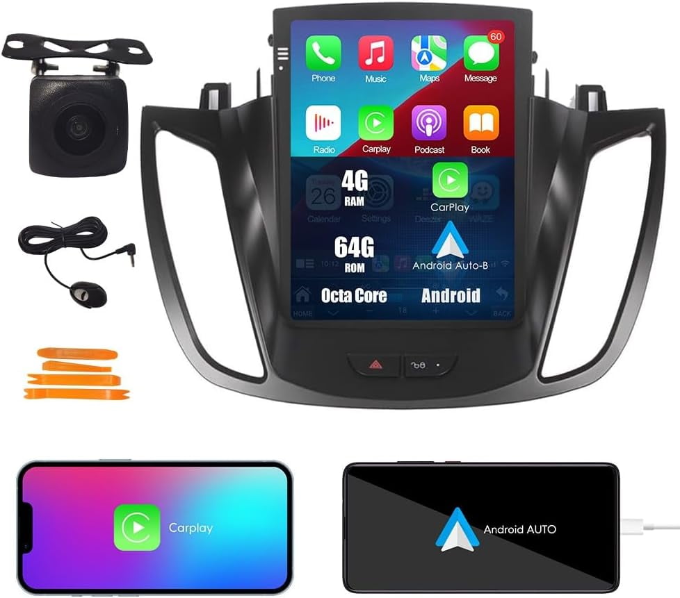 Tesla Style Car CarPlay Android Auto Navigation Stereo GPS Radio Camera ...