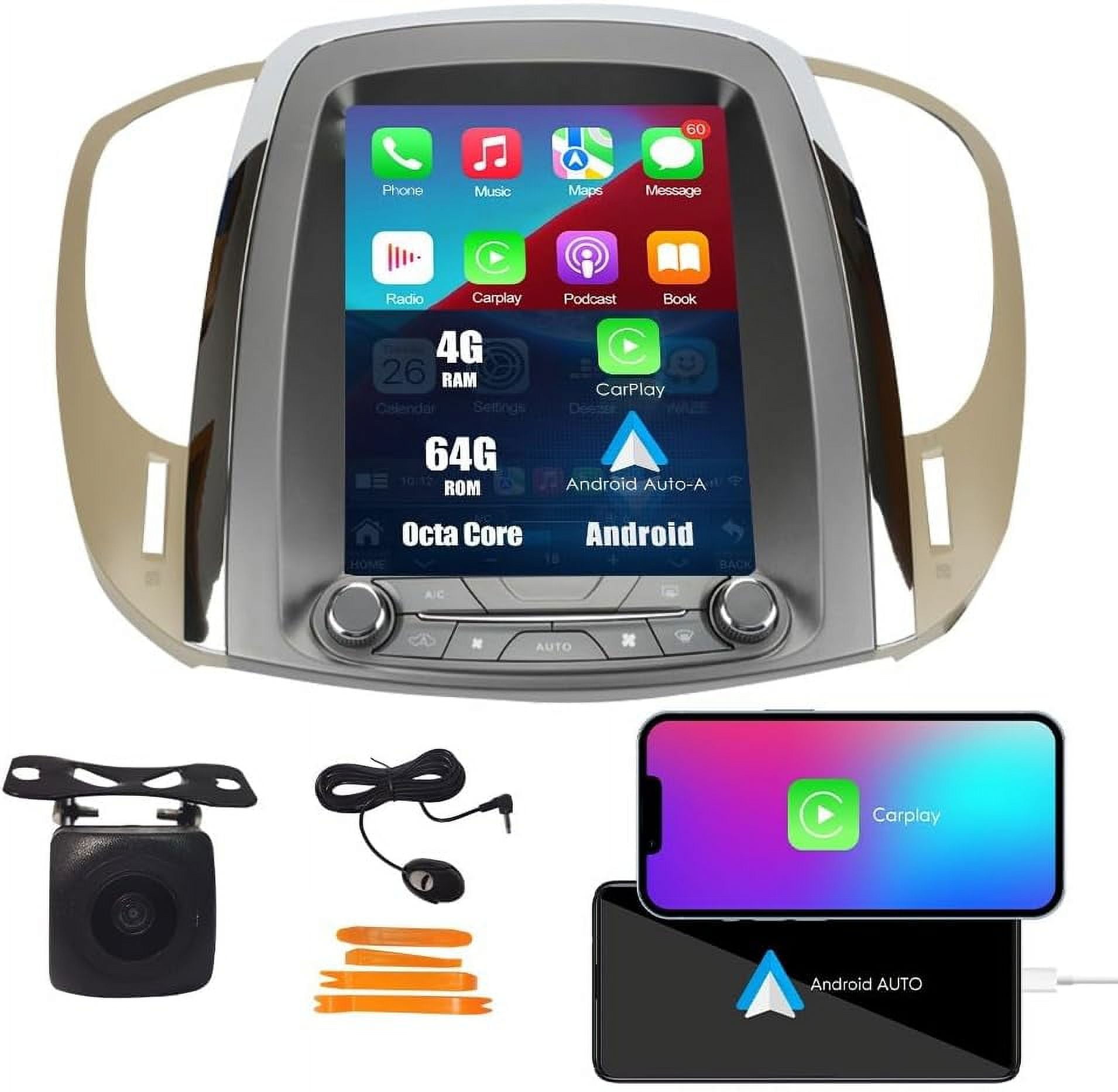 Tesla Style Car CarPlay Android Auto Navigation Stereo GPS Radio Camera ...