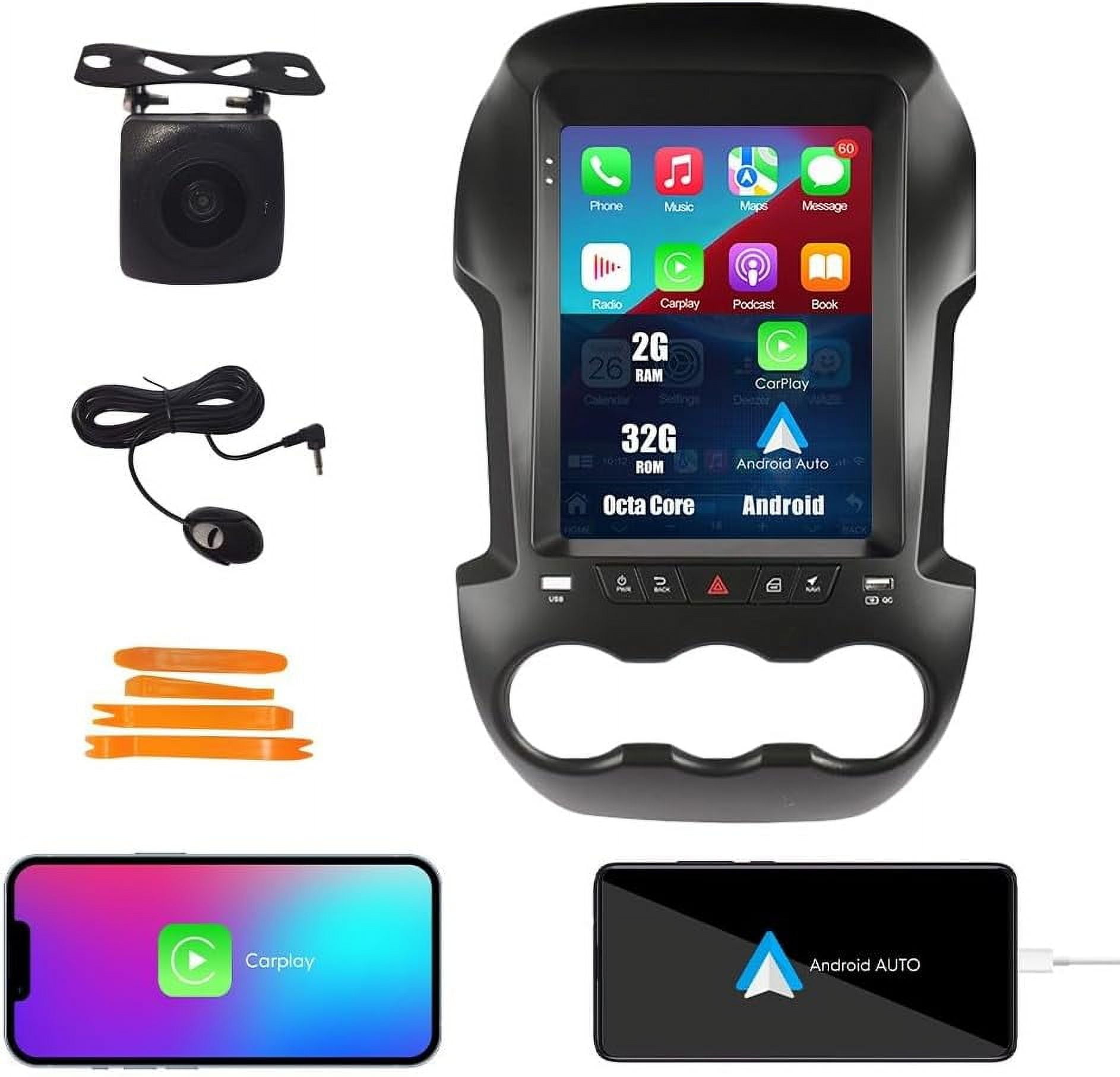 Tesla Style Car CarPlay Android Auto Navigation Stereo GPS Radio ...