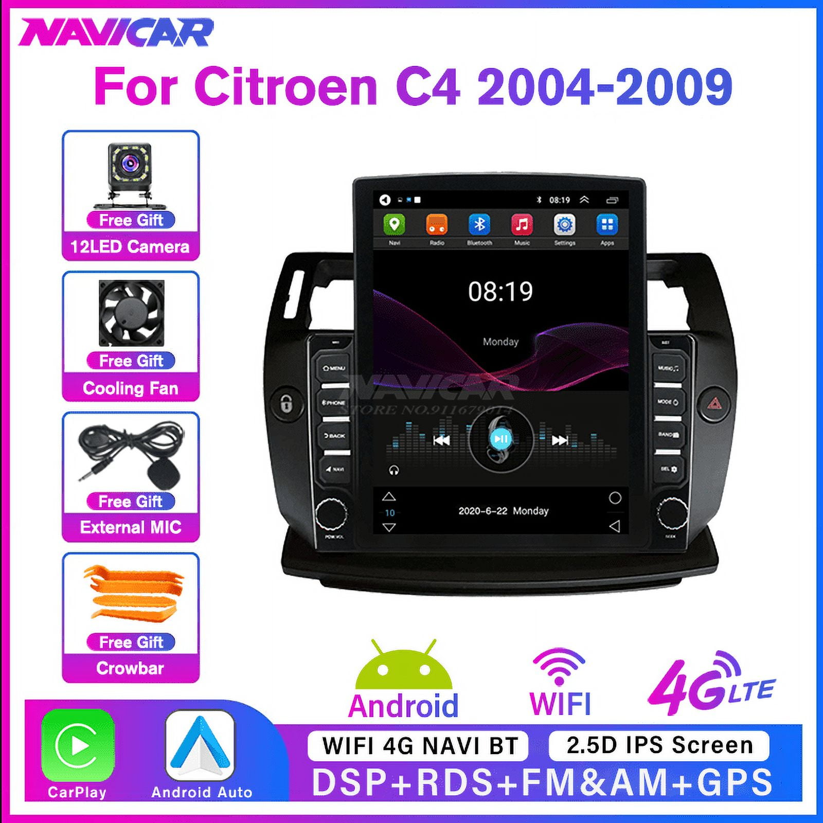 Tesla Style Car Radio For Citroen C4 C-Quatre C-Triomphe 2004-2009 2 ...