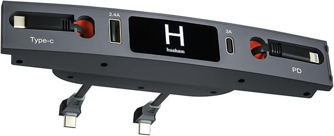 Tesla USB Hub, Car USB Charger Multi Port with Retractable Cable for ...