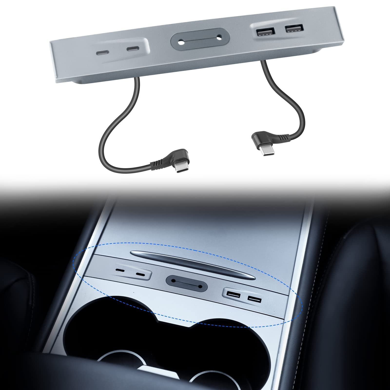 Tesla USB Hub for RE32 Model 3/Y(2021/2022/2023) 100% Fit Center ...