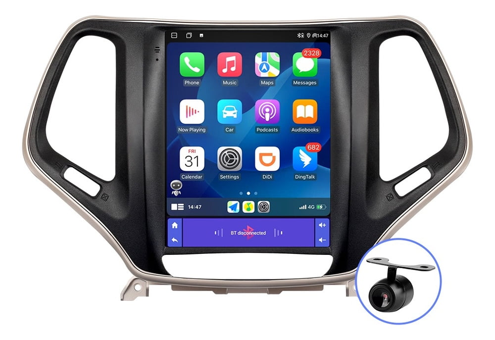 Tesla Vertical Stereo for Jeep Cherokee 5 Kl 2014-2018 Gps - Walmart.com