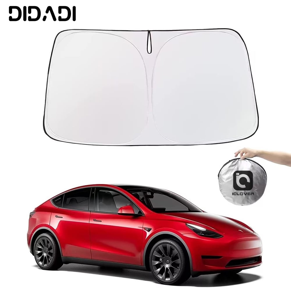 Tesla Windshield Sunshade for Model 3&Model Y, DIDADI 240T Polyester ...