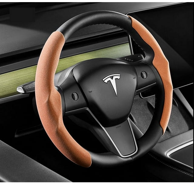 Tesla Y steering wheel cover model 3 suede ultra-thin sweat-absorbing ...