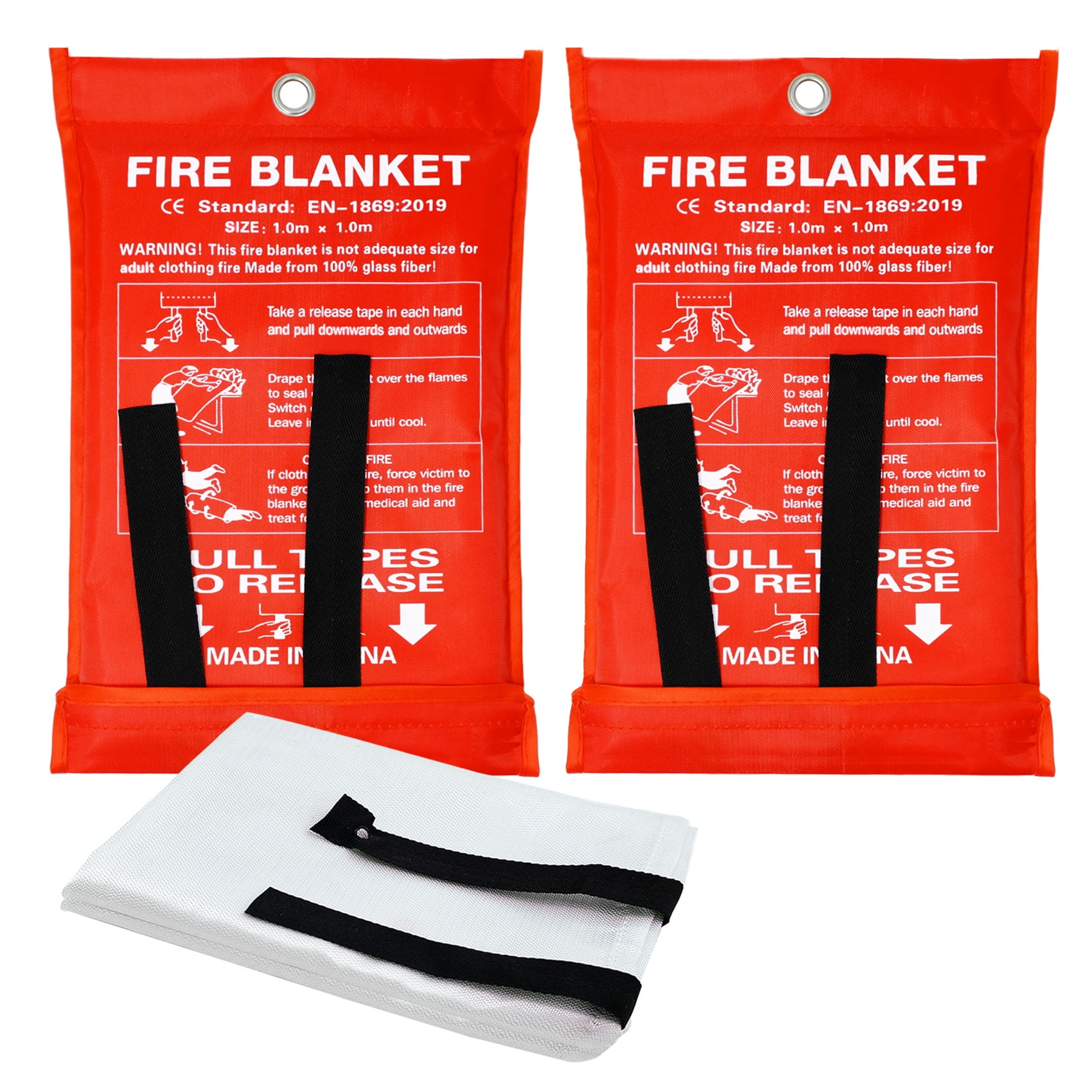 Tesleader Emergency Fire Blanket for Home and Kitchen - 2 Pack - Fire ...