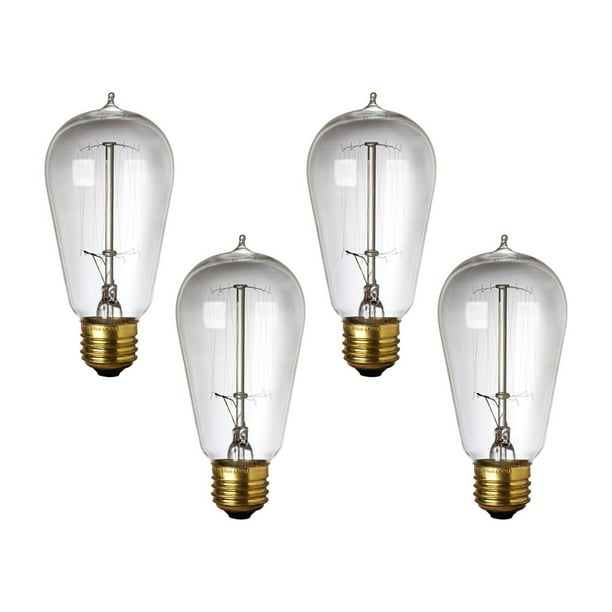 Tesler 4-Pack 40 Watt Edison Style Medium Base Light Bulbs - Walmart ...