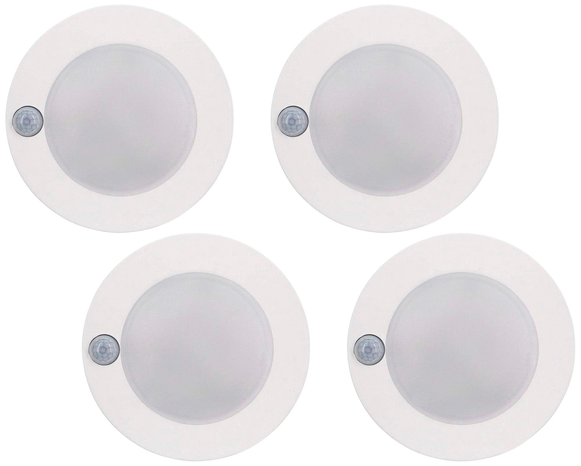 Tesler 7" White Motion Sensor 15W LED Junction Box Disk Light 4 Pack ...
