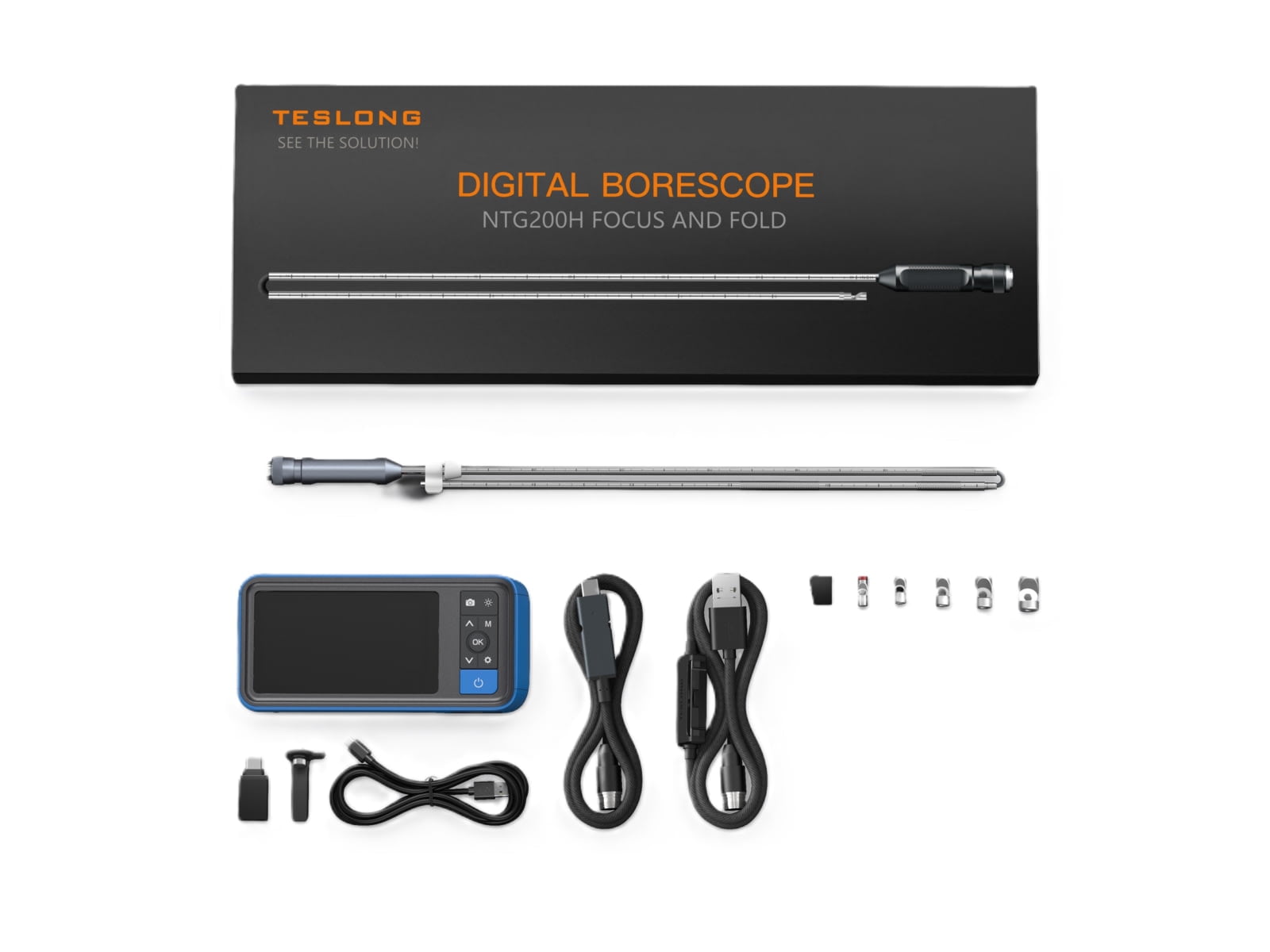 Teslong NTG200H Focus & Fold Rifle Borescope w/ 4.5in IPS Screen, Blue ...