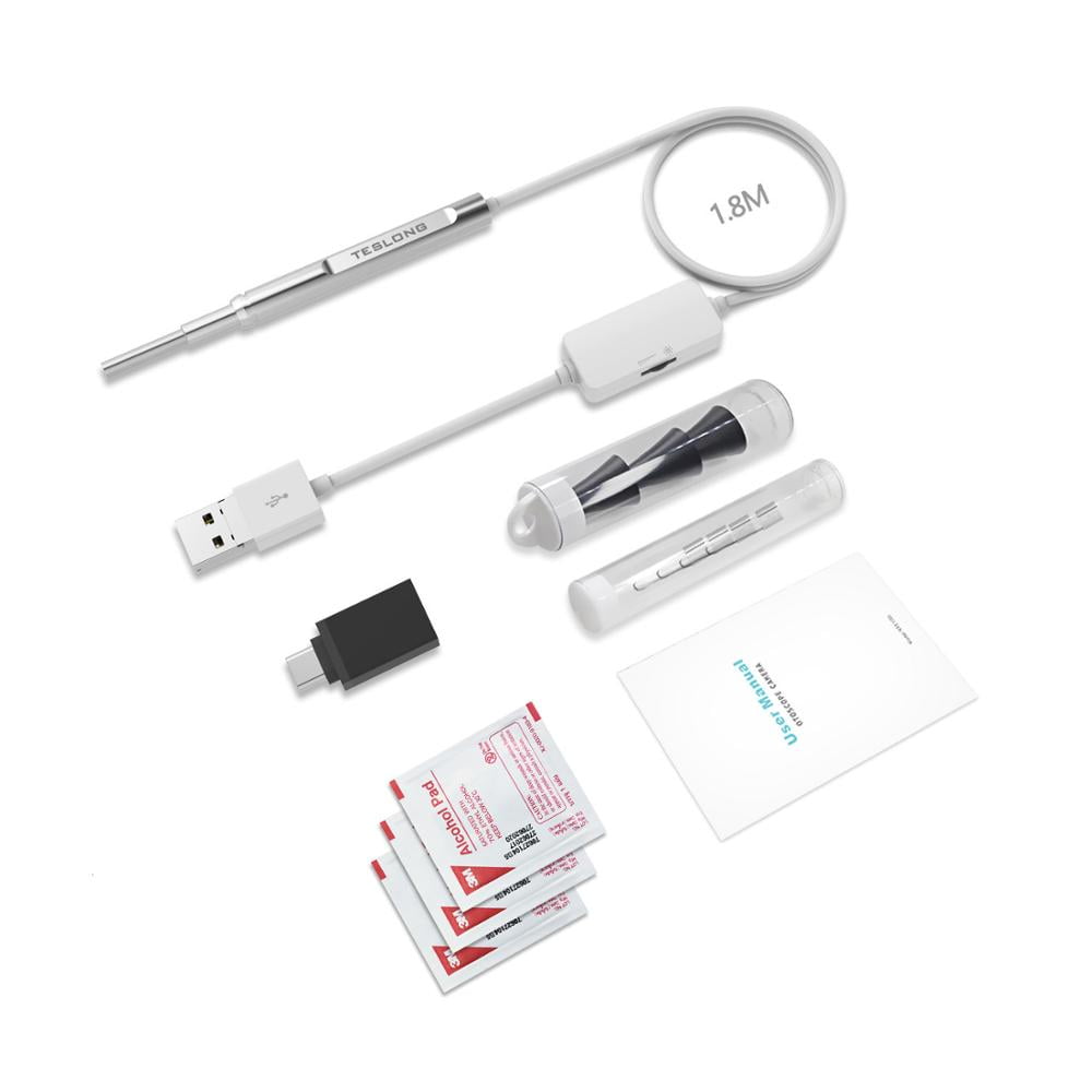 Teslong wireless hd ear endoscope 3.9mm 4.3mm wifi otoscope 1080p ...