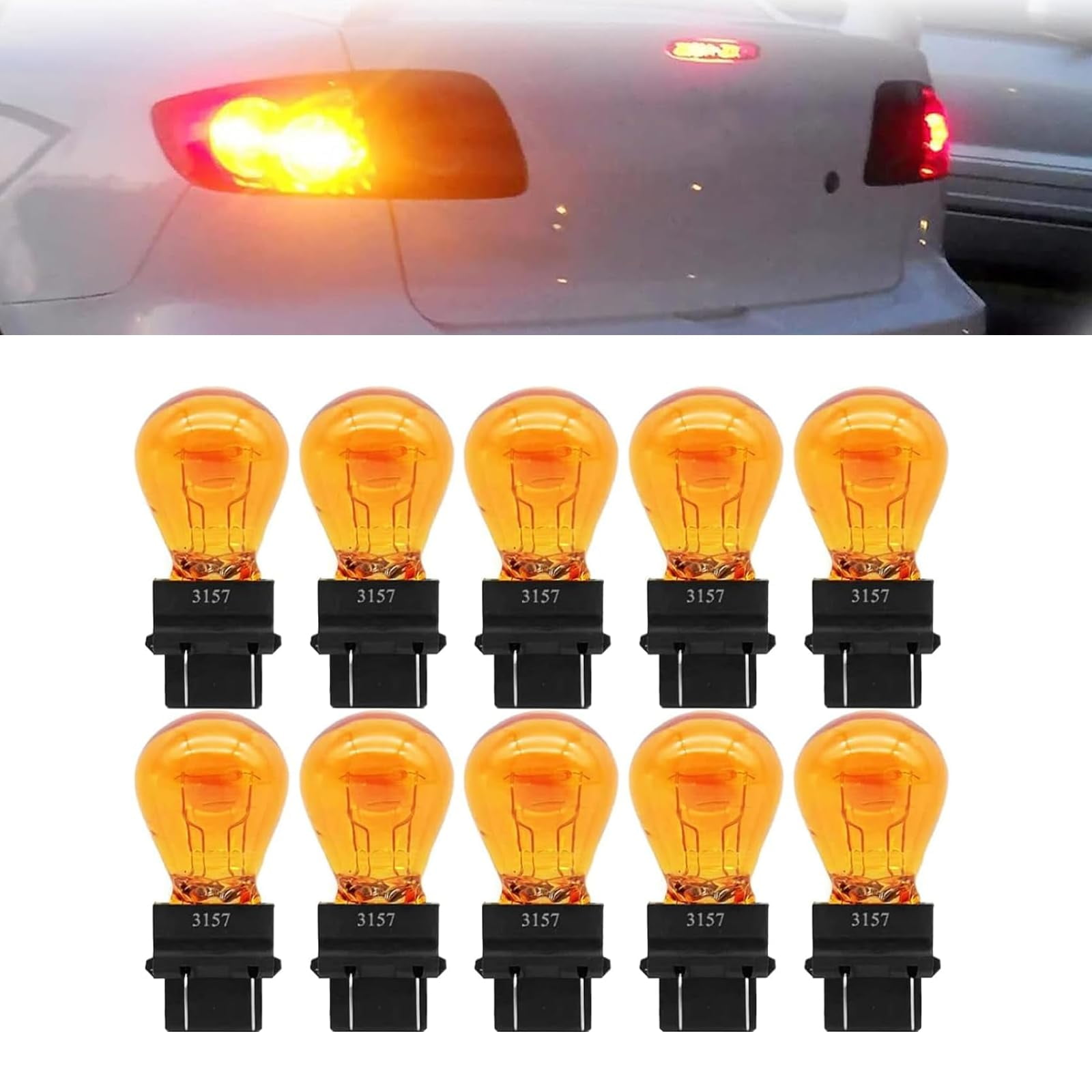 Tesnaao 10 Pack Car Instrument Light Bulb, 3157 Brake Light Bulb, 12V ...