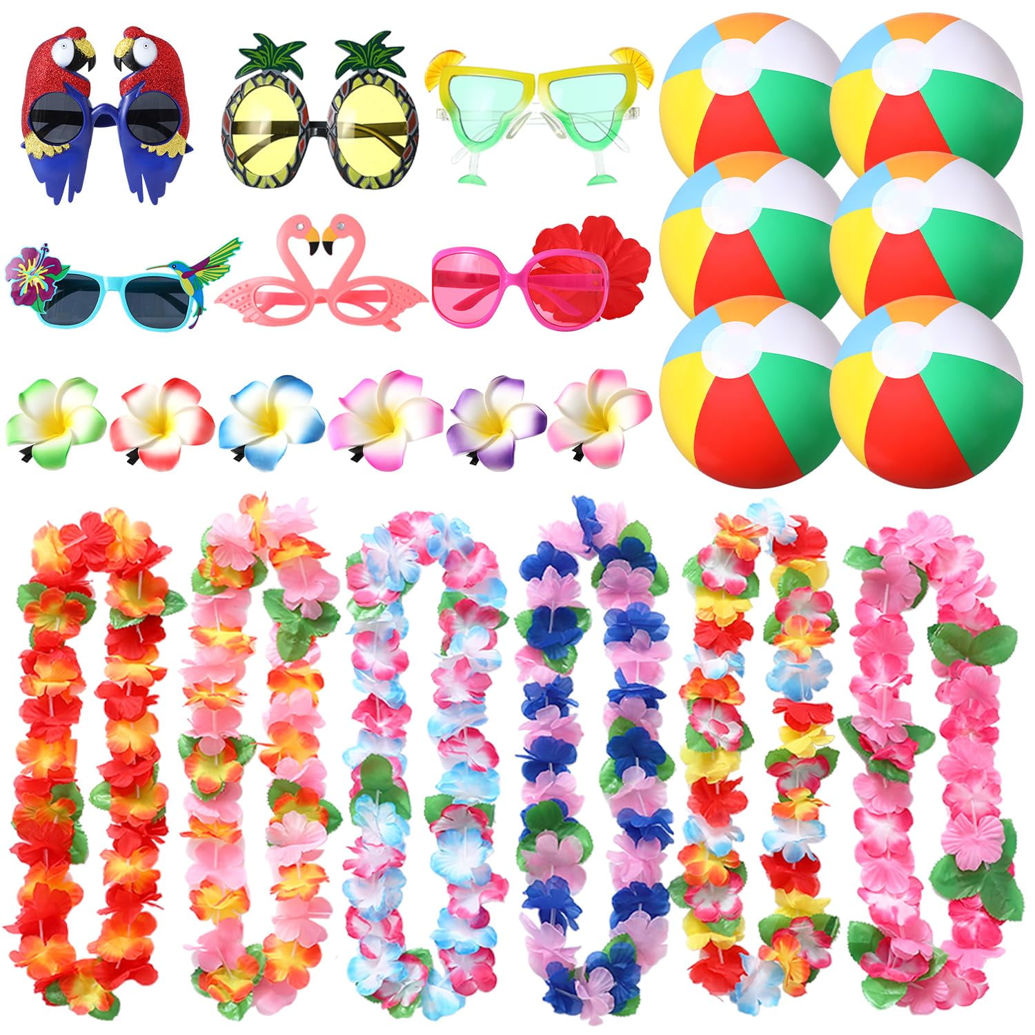 Summer Party Decorations 24-Piece Hawaiian Luau Party Decorations Set ...