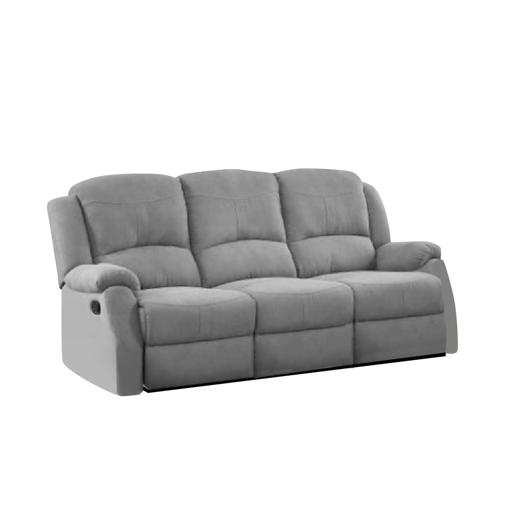 Tess 82 Inch Recliner Sofa, Split Backrest, Pillow Top Arms, Gray ...