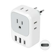 OREI Italy, Uruguay Travel Adapter - 3 In 1 - 2 USB - Type L - Compact ...