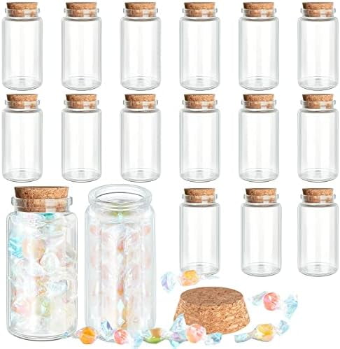 Tessco 12 Pack Small Glass Cork Bottles 100 ml 3.4 oz Small Glass Jars ...
