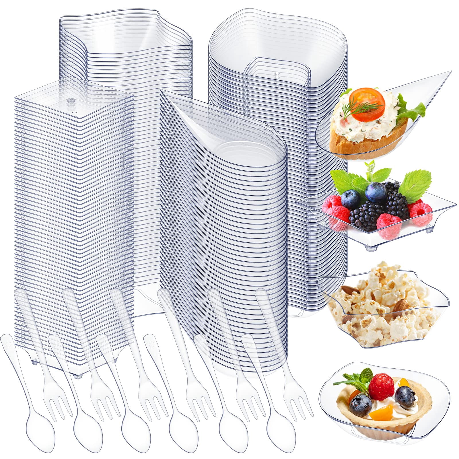 Tessco 800 Pcs Mini RRF12 Appetizer Plates Set Including 400 Disposable ...