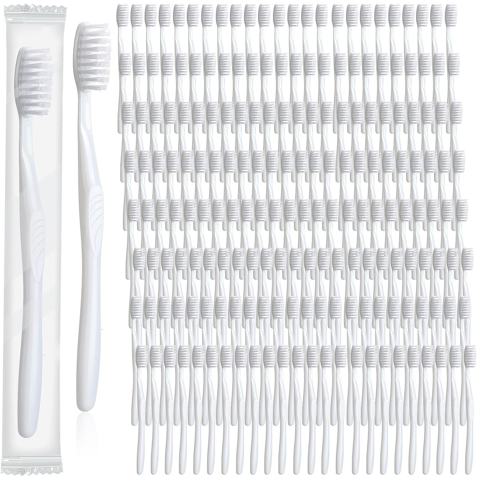 Tessco White Bulk Disposable Soft Bristle Toothbrushes (500 Pcs ...