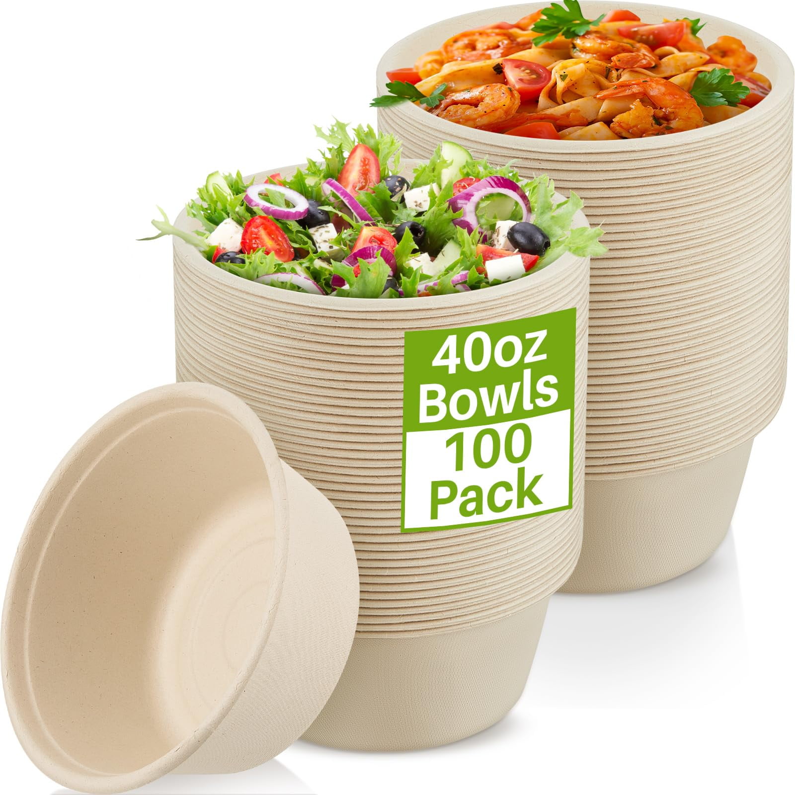 Tessco for you 100 Pack Large ZLK1 Disposable Salad Deep Heavy Duty ...