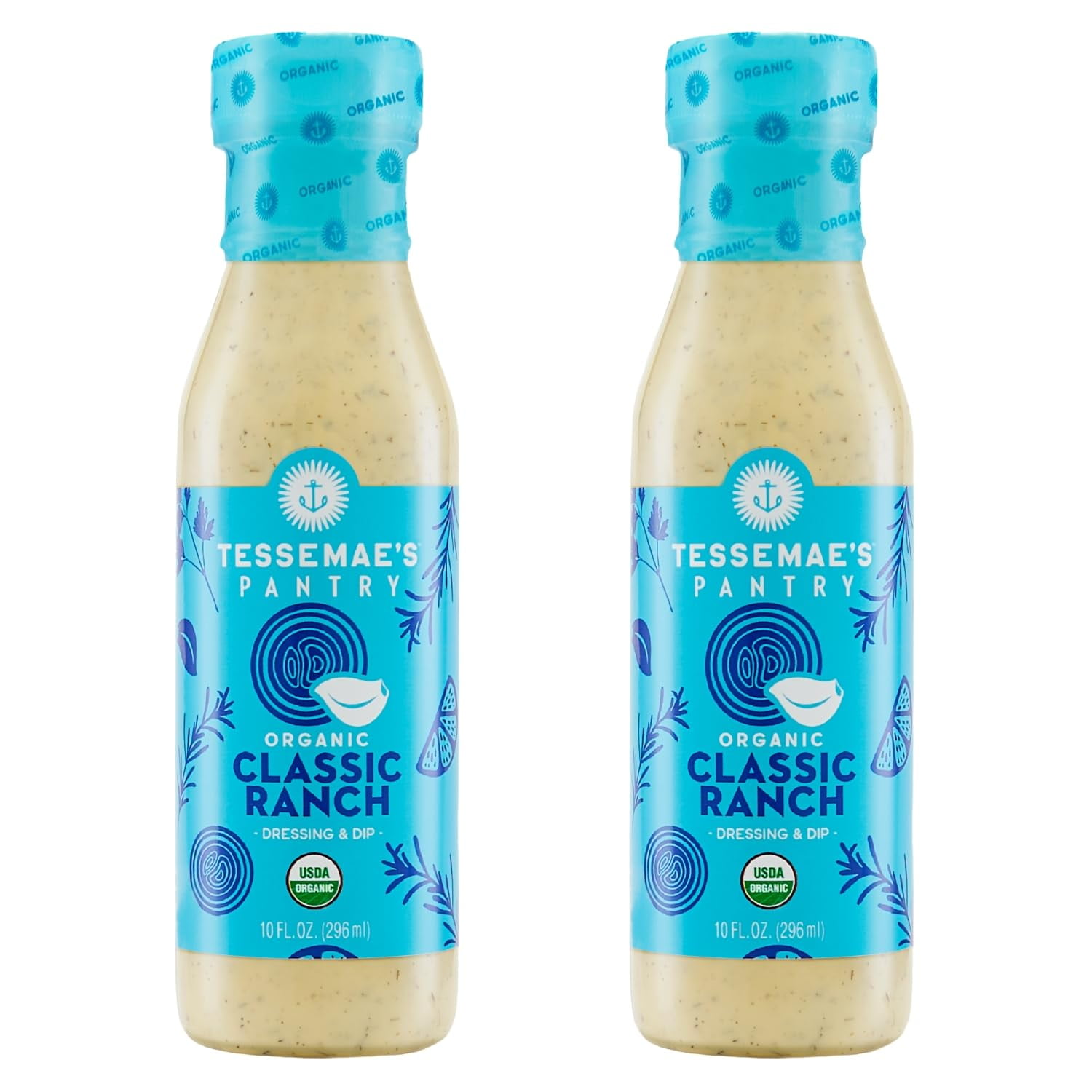 Tessemae's Pantry, Organic Dressing & Dip, Classic Ranch, 10 fl oz Pack ...