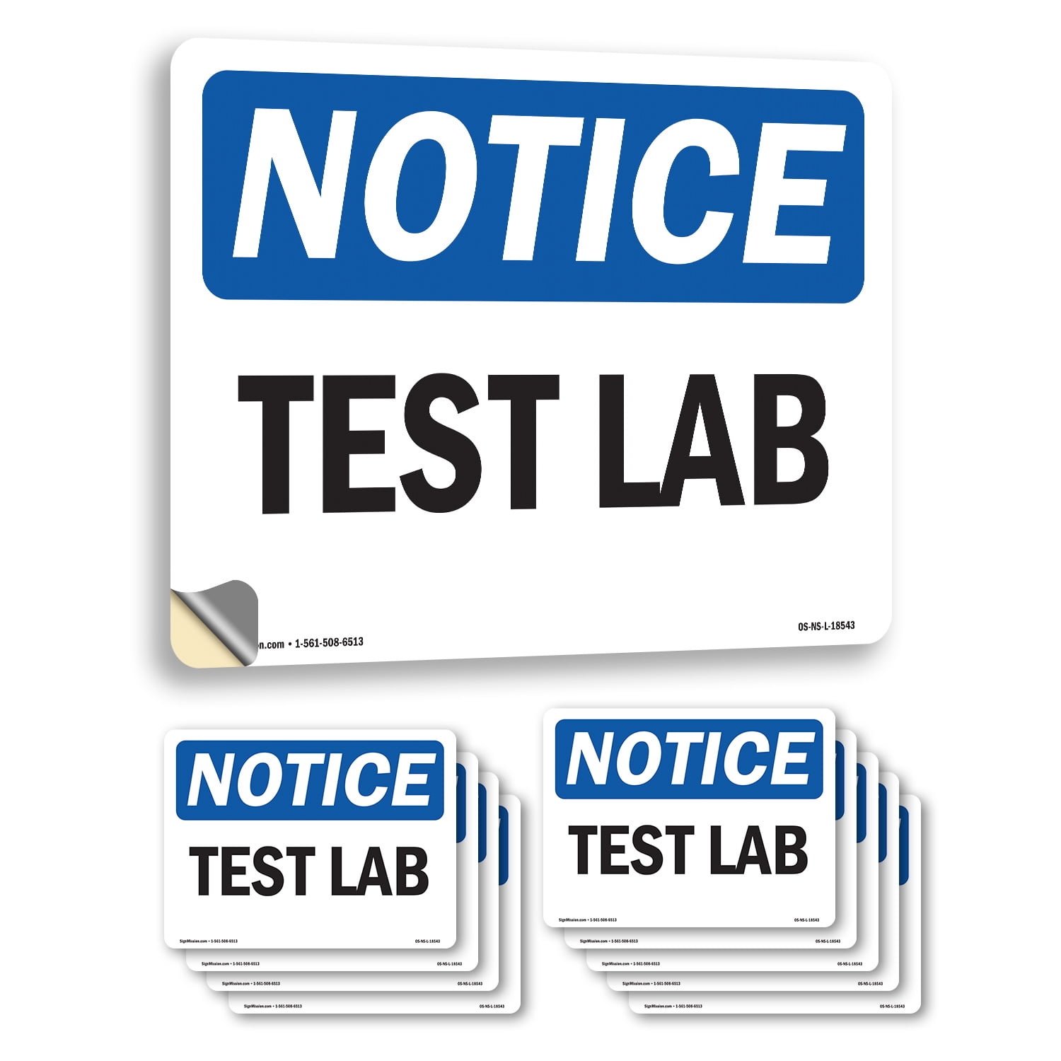 Test Lab OSHA Notice Vinyl Decal Label 24 Inch x 18 Inch - 10 Pack ...