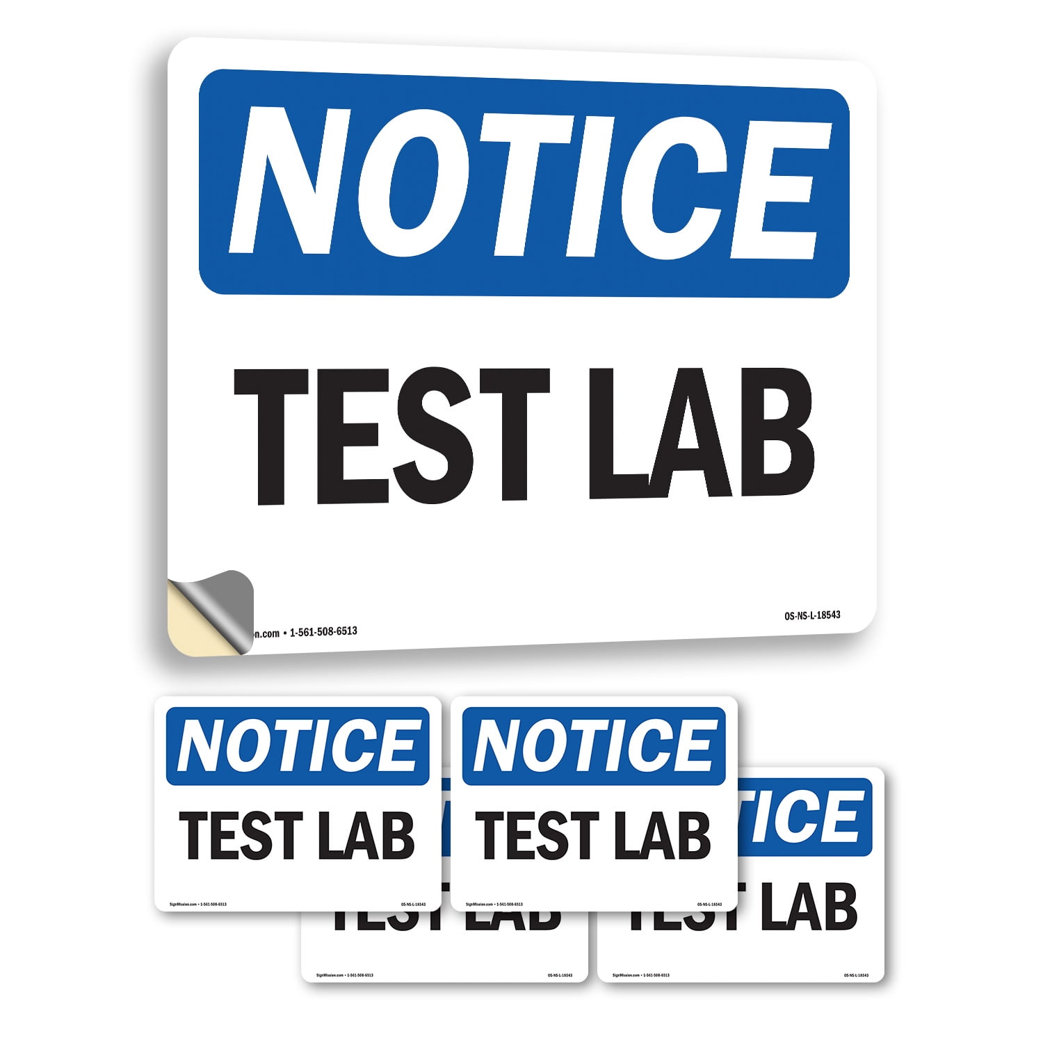 Test Lab OSHA Notice Vinyl Decal Label 5 Inch x 3.5 Inch - 5 Pack ...