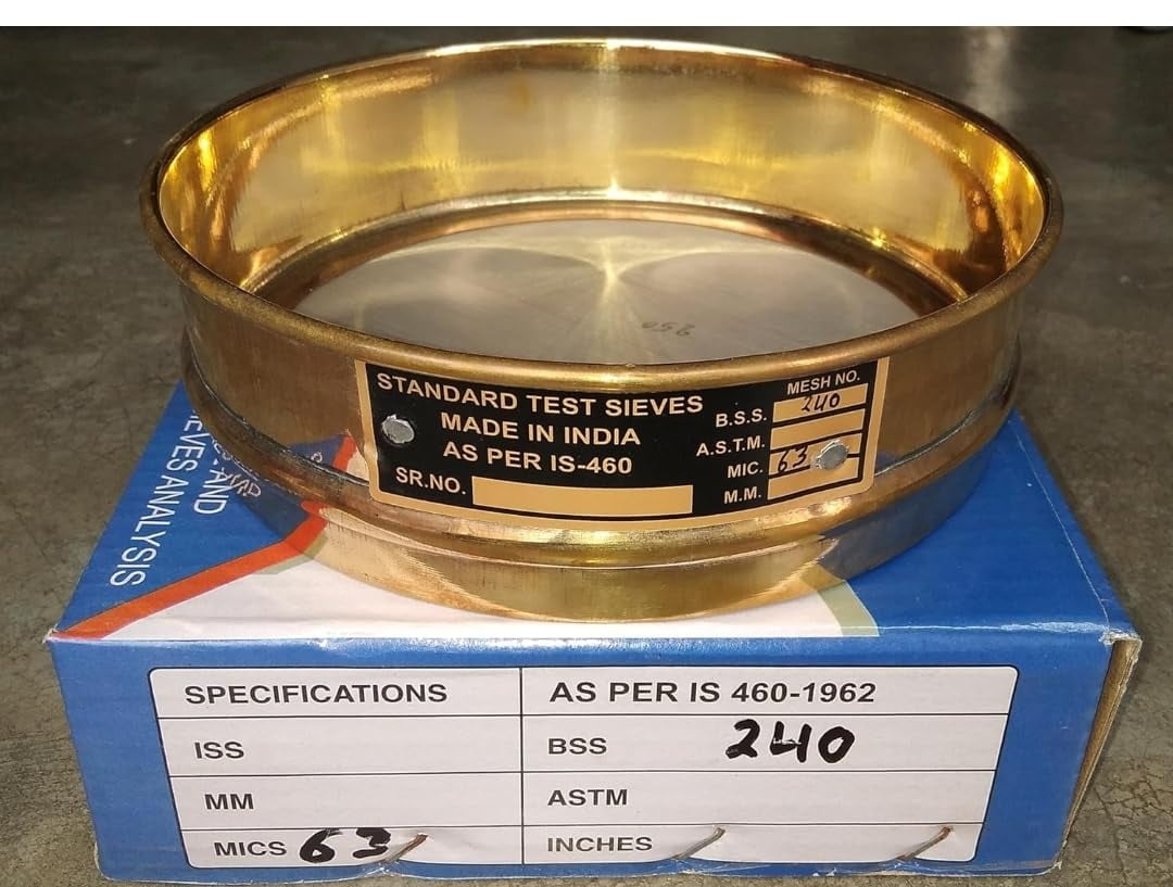 Test Sieve 8 inch Diameter 200 mm 63 Micron Stainless Steel Mesh with ...