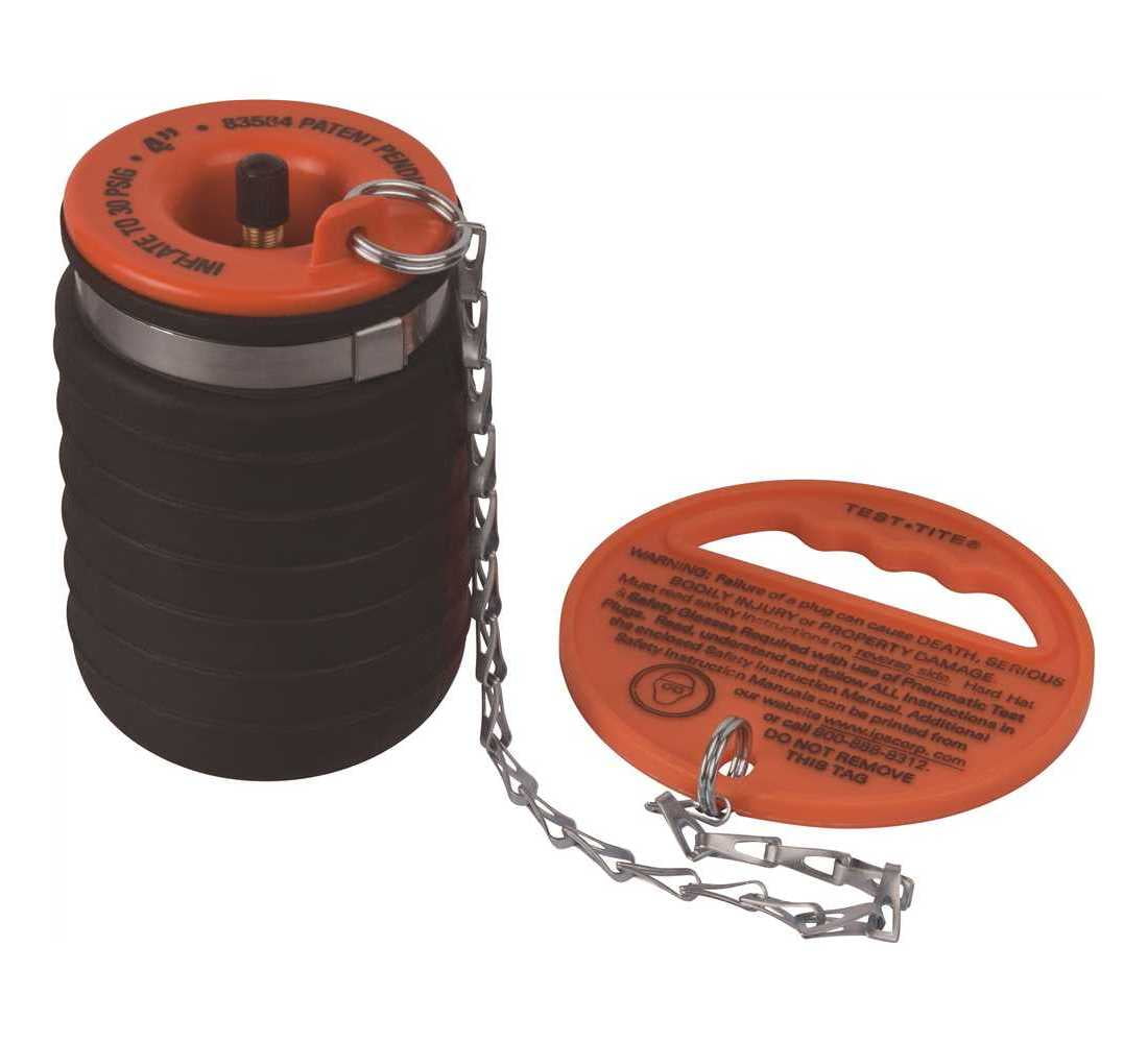 Test-Tite Test Plug,Handle&Chain,5.25"Deflate L 83588 - Walmart.com