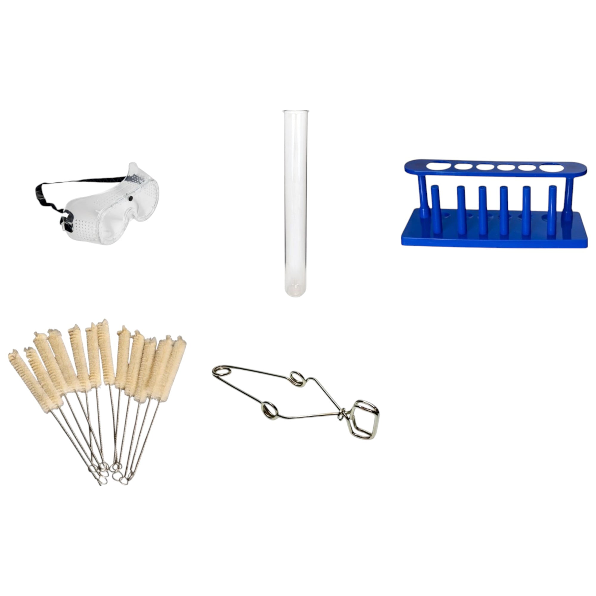 Test Tube Kit, 6-Hole Rack & Drying Pins, 72 Glass Tubes, 12 Pack ...