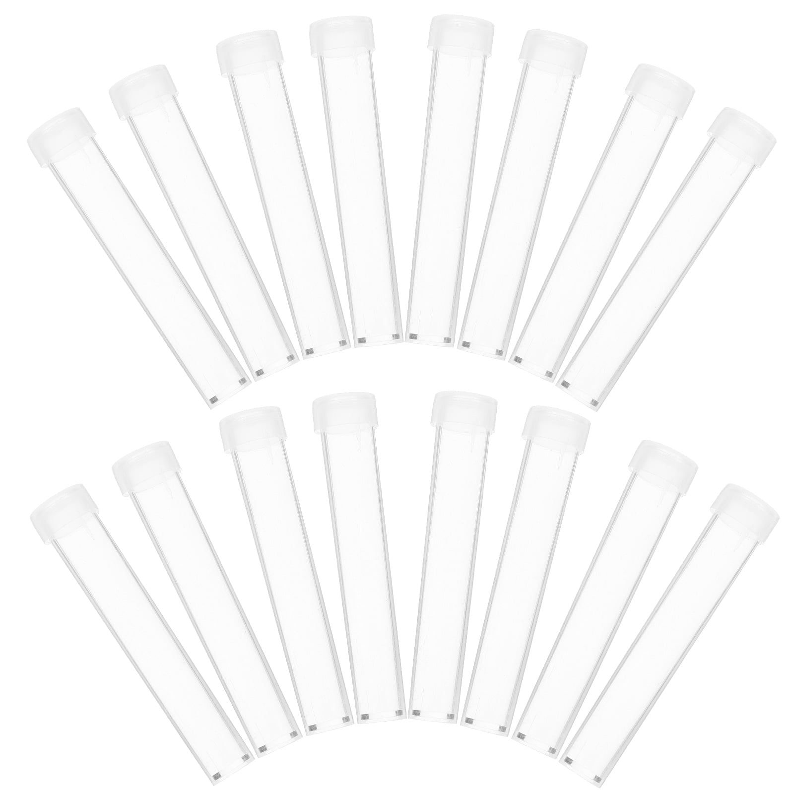 FENGGUIQU Clear Plastic Test Tube Containers with Lids, 25 Storage ...