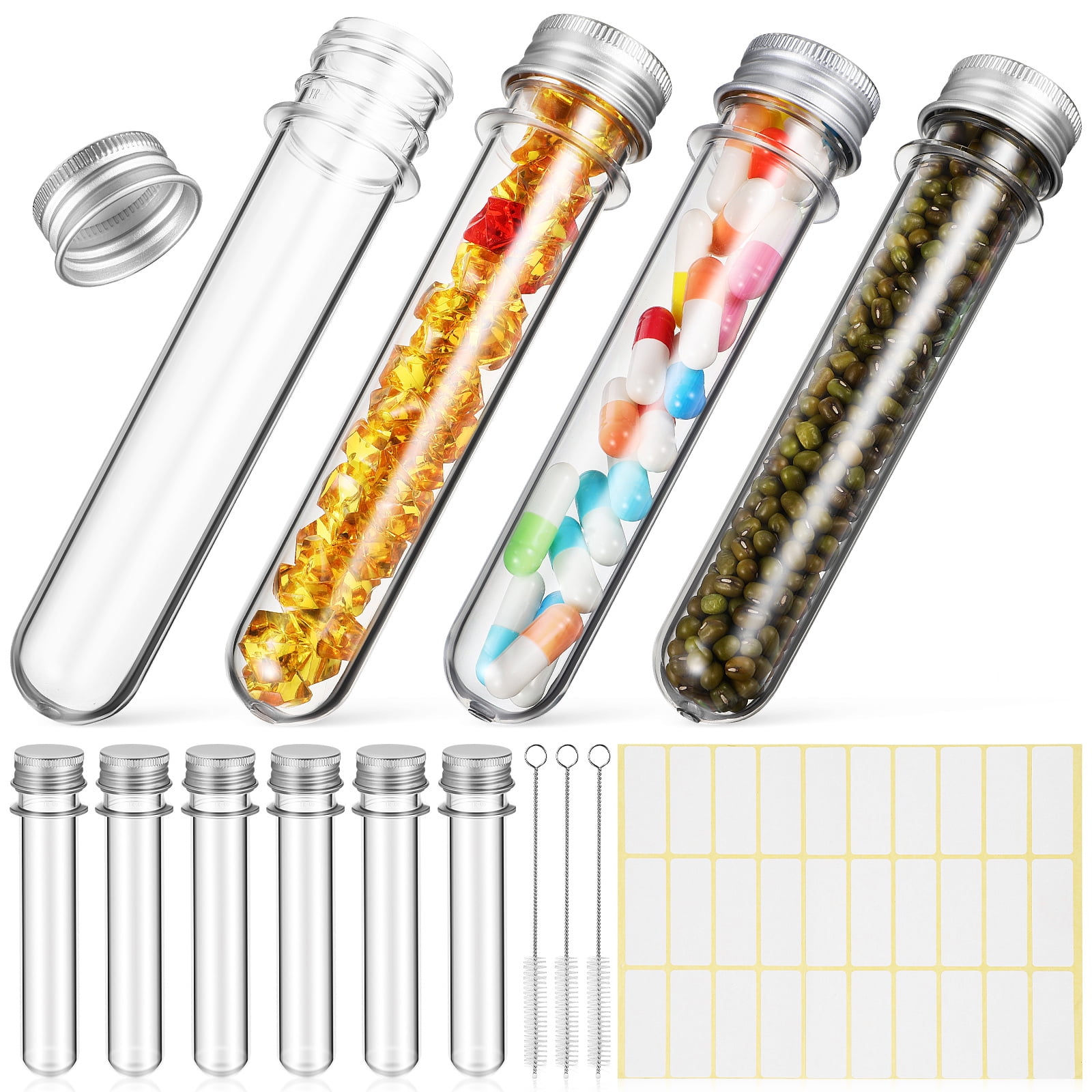 Test Tube Tubes with Caps Lids Bottles Cylinder Stickers Aluminum ...