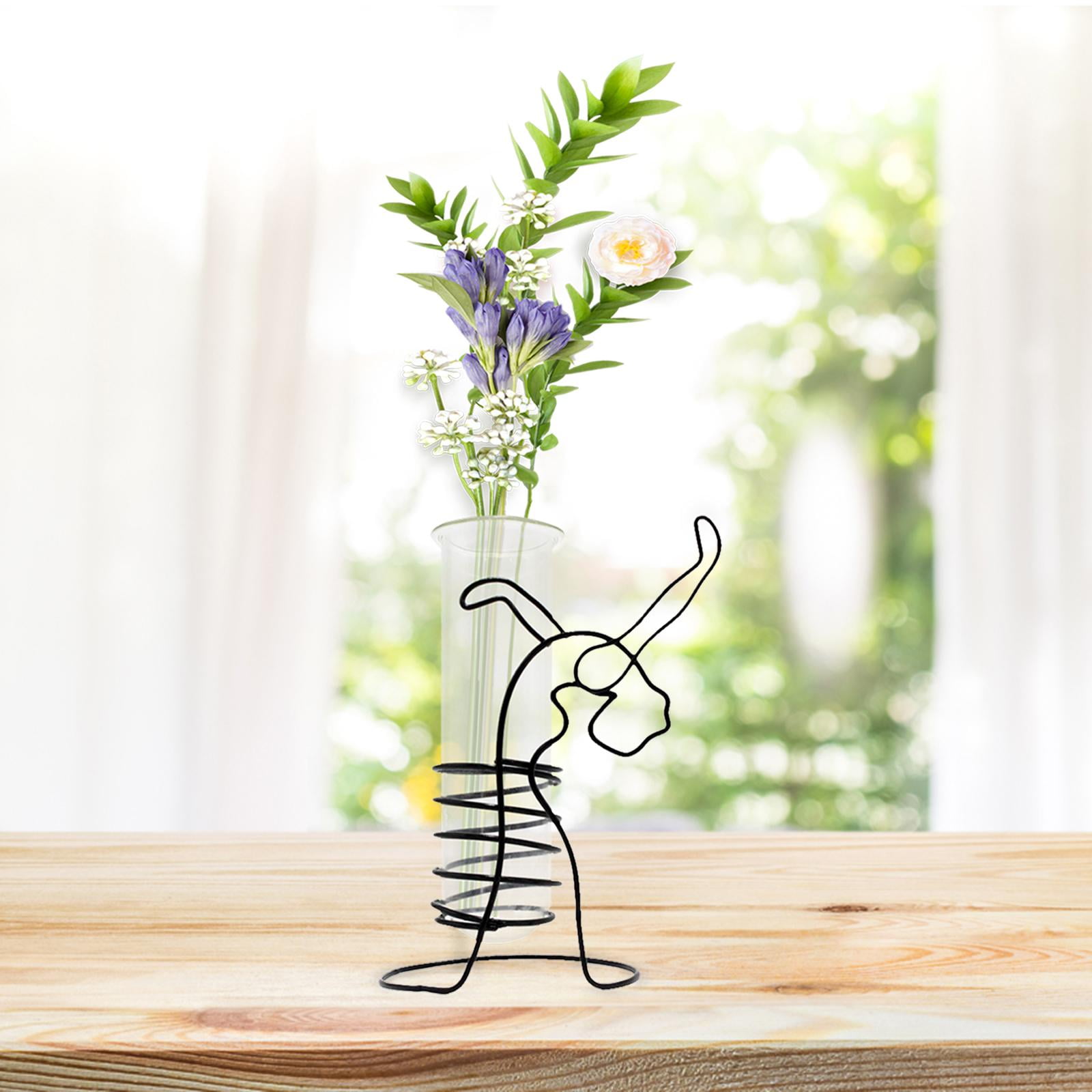 Test Tube Vase with Iron Frame Stand Test Tube Vase for Flower Dancing ...