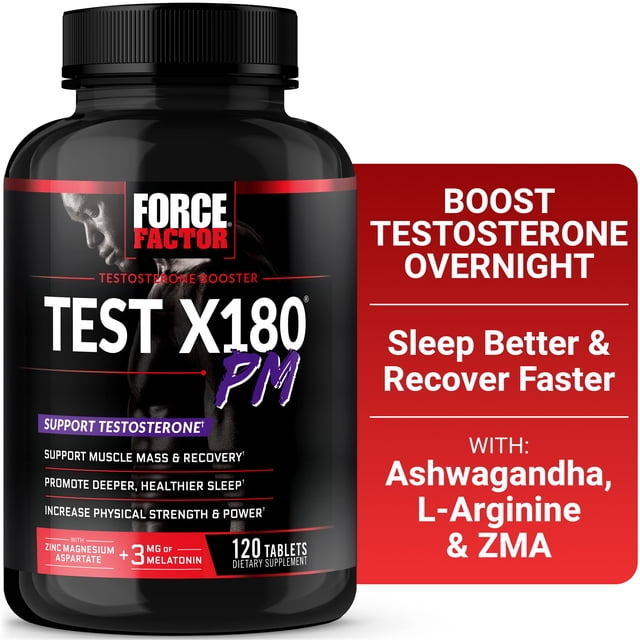 Force Factor Test X180 PM, Men's Testosterone Booster, Build Muscle ...