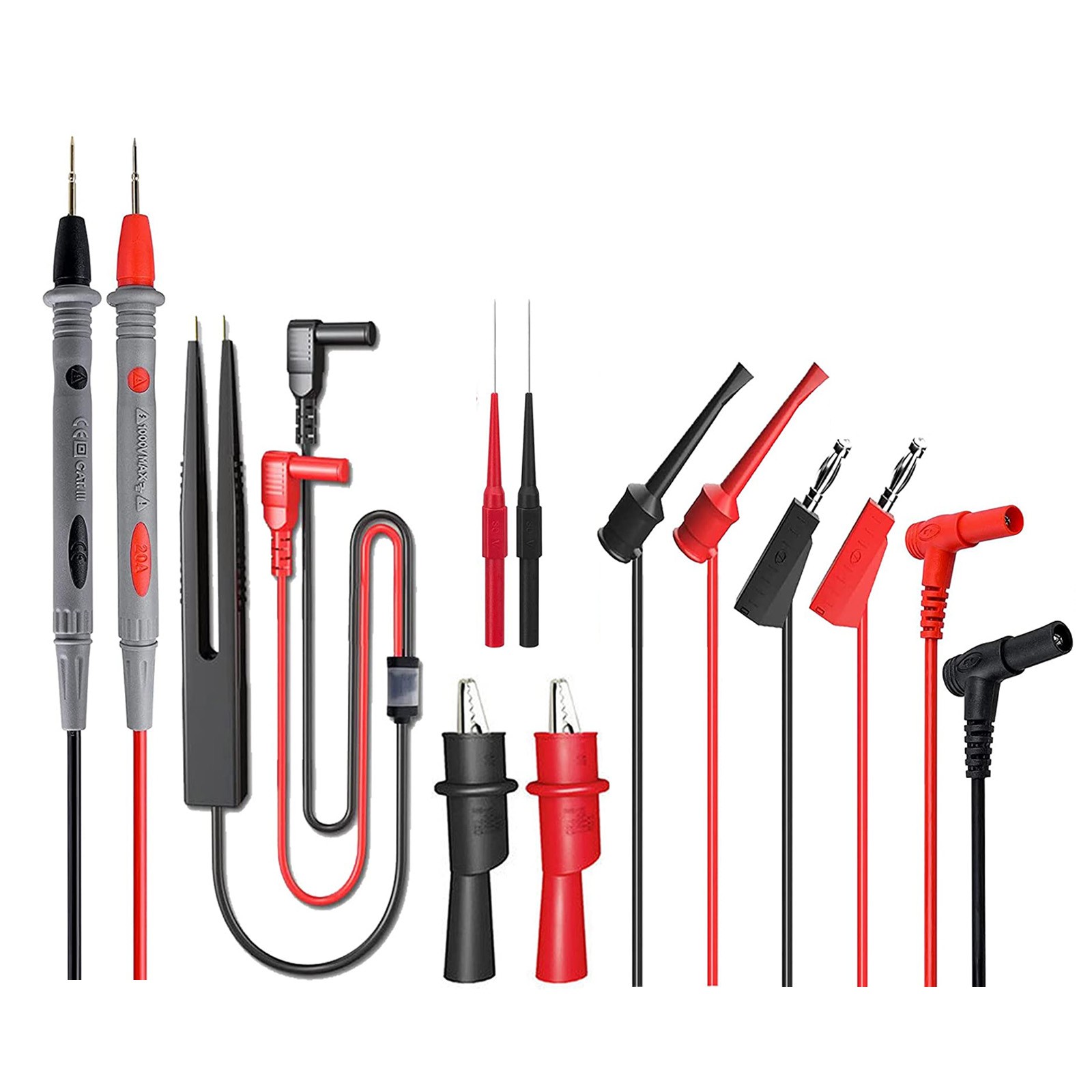 TestLeads for Multimeter with Alligator Clips,Tweezers,Insulated ...