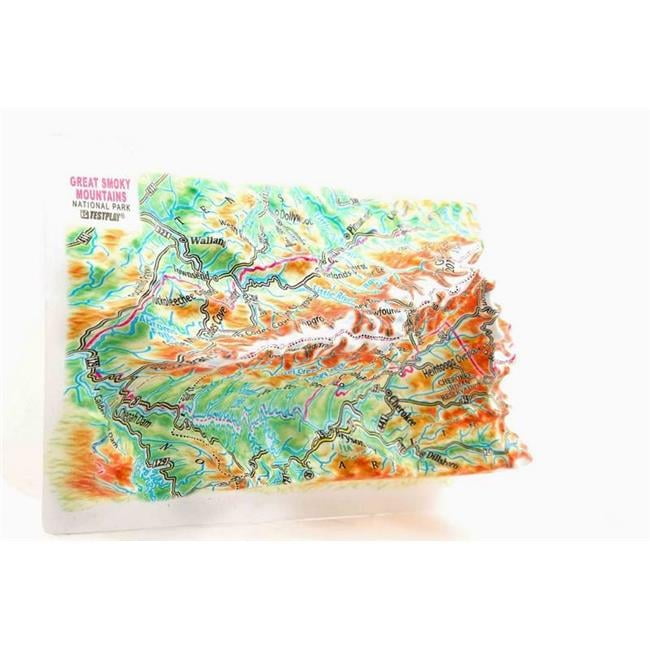TestPlay 3266 Great Smoky Mountains Raised Relief Map, Unframed ...