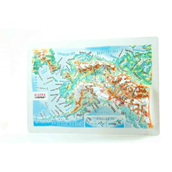 TestPlay Alaska Raised Relief Map, Unframed - Souvenir Size - Walmart.com